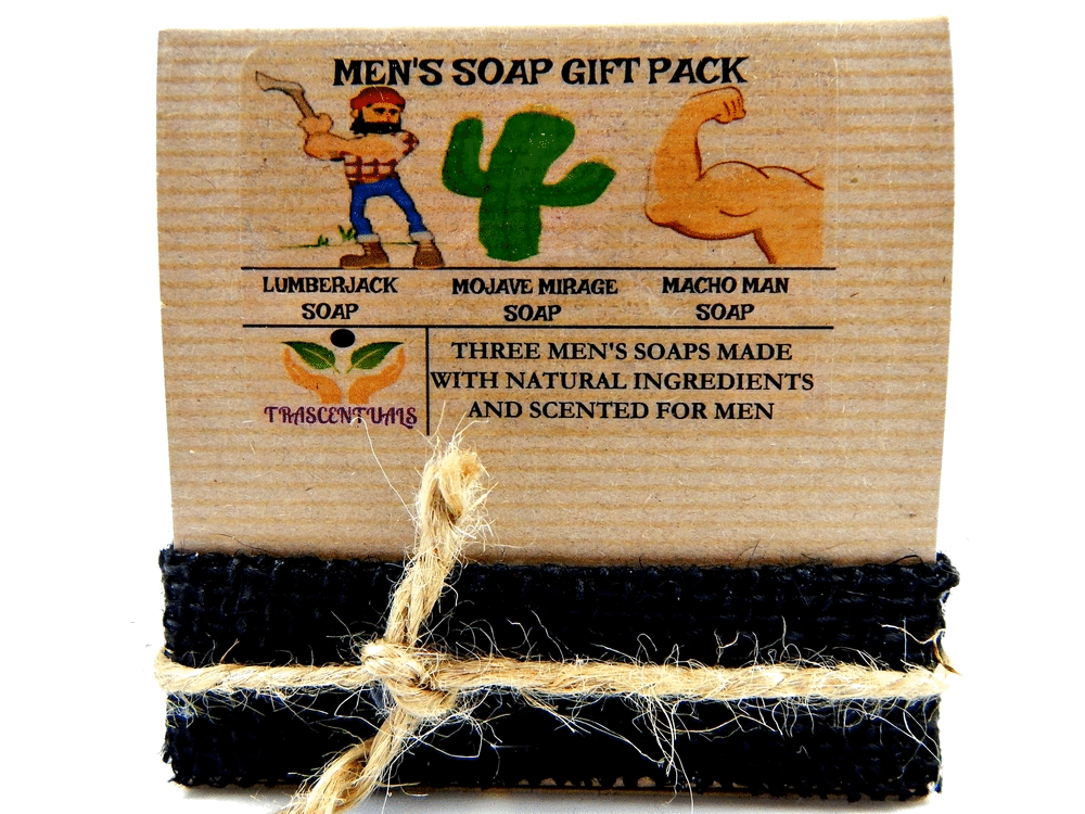 Men's Soap Gift Set 3 All Natural Soaps in Gift-able Box W/ Ribbon ...